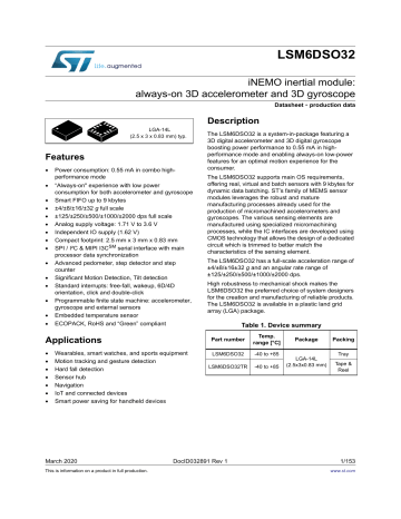 STMicroelectronics LSM6DSO32 Datasheet | Manualzz