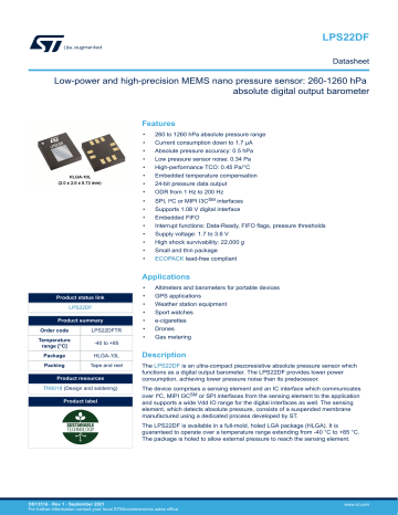 STMicroelectronics LPS22DF Datasheet | Manualzz