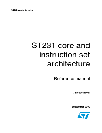STMicroelectronics ST200-TOOLSET Reference Manual | Manualzz