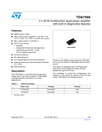 STMicroelectronics TDA7566 Datasheet | Manualzz