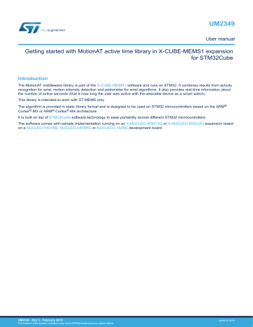STMicroelectronics X-CUBE-MEMS1 User Manual | Manualzz