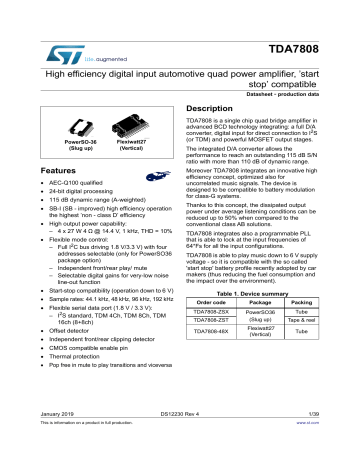 STMicroelectronics TDA7808 Datasheet | Manualzz