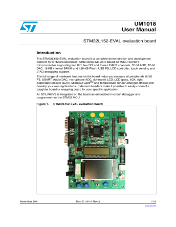 STMicroelectronics STM32L152-EVAL User Manual | Manualzz
