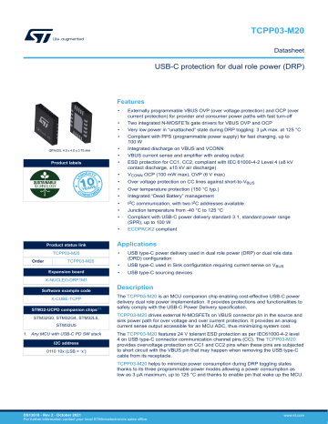 STMicroelectronics TCPP03-M20 Datasheet | Manualzz
