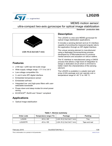 STMicroelectronics L2G2IS Datasheet | Manualzz
