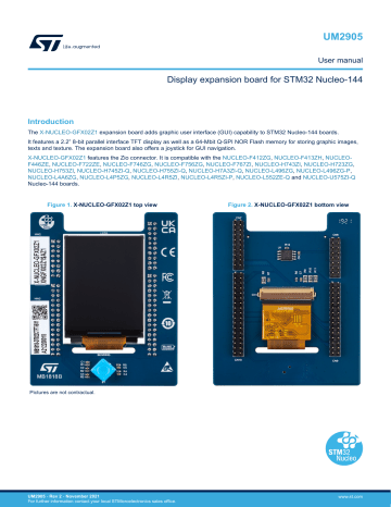 STMicroelectronics X-NUCLEO-GFX02Z1 User Manual | Manualzz