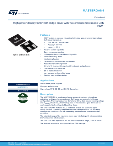 STMicroelectronics MASTERGAN4 Datasheet | Manualzz