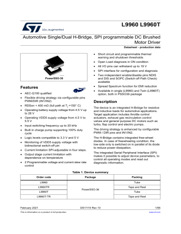STMicroelectronics L9960 Datasheet | Manualzz