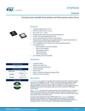 STMicroelectronics STSPIN830 Datasheet | Manualzz