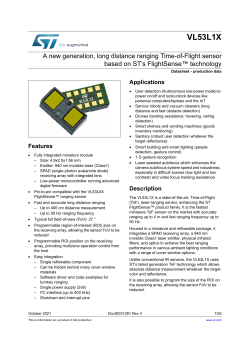 STMicroelectronics VL53L1X - Data Sheet, User manual | manualzz.com