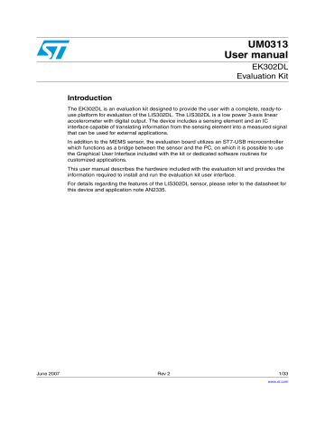 STMicroelectronics LIS302DL User Manual | Manualzz