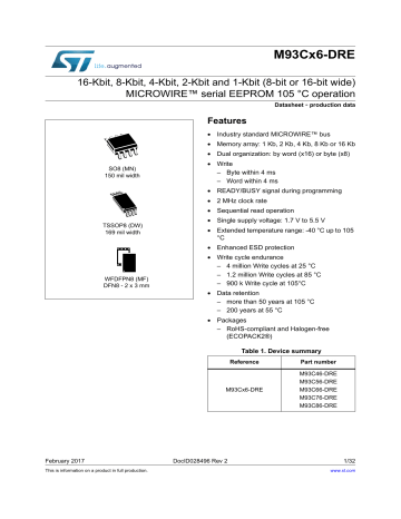 STMicroelectronics M93C56-DRE Datasheet | Manualzz