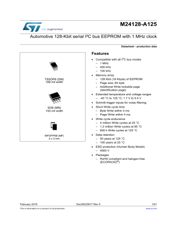 STMicroelectronics M24128-A125 Datasheet | Manualzz