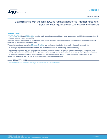 STMicroelectronics FP-ATR-SIGFOX1 User Manual | Manualzz