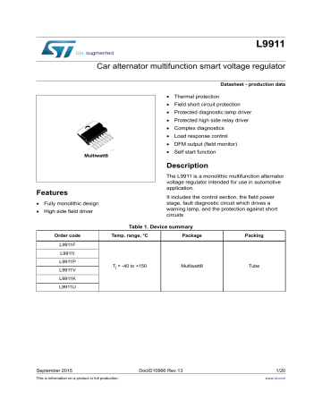 STMicroelectronics L9911 Datasheet | Manualzz