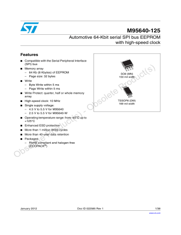 STMicroelectronics M95640-125 Datasheet | Manualzz