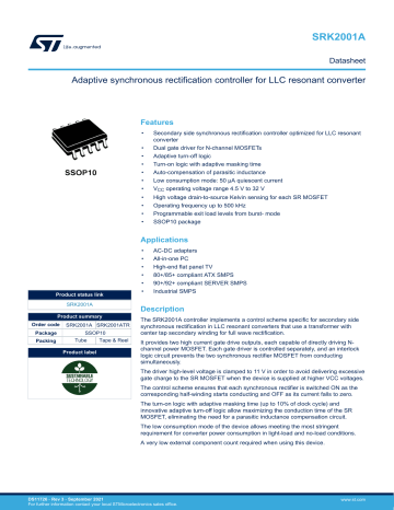 STMicroelectronics SRK2001A Datasheet | Manualzz