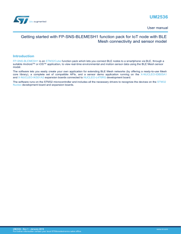 STMicroelectronics FP-SNS-BLEMESH1 User Manual | Manualzz