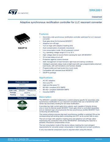 STMicroelectronics SRK2001 Datasheet | Manualzz