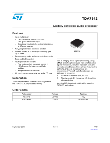 STMicroelectronics TDA7342 Datasheet | Manualzz