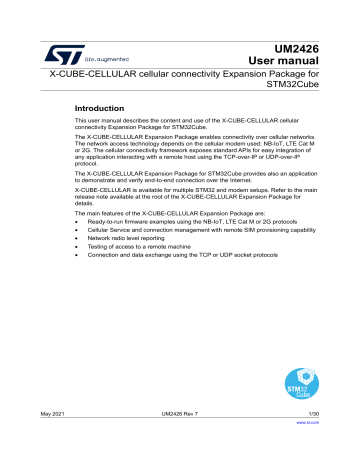 STMicroelectronics X-CUBE-CELLULAR User Manual | Manualzz