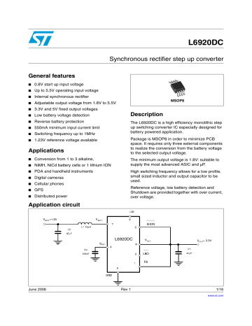 STMicroelectronics L6920DC Datasheet | Manualzz