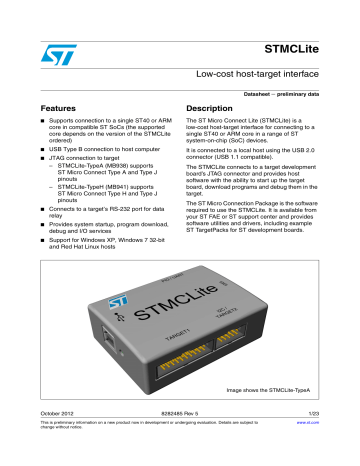 STMicroelectronics Low-cost host-target interface Datasheet | Manualzz