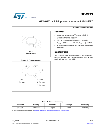 STMicroelectronics SD4933 Datasheet | Manualzz