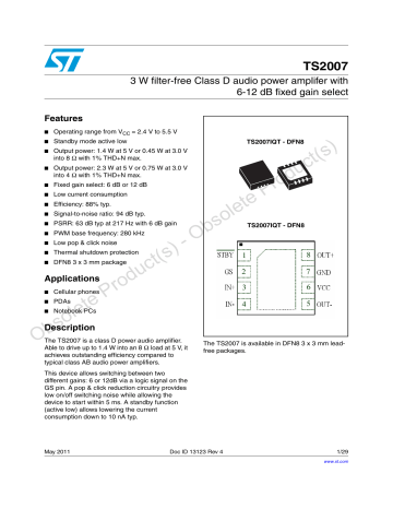 STMicroelectronics TS2007 Datasheet | Manualzz