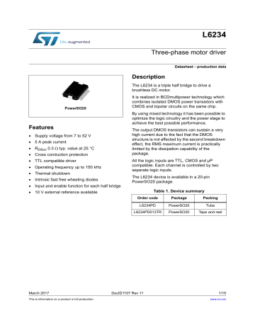 STMicroelectronics L6234 Datasheet | Manualzz