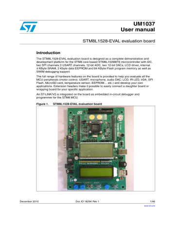STMicroelectronics STM8L1528-EVAL User Manual | Manualzz