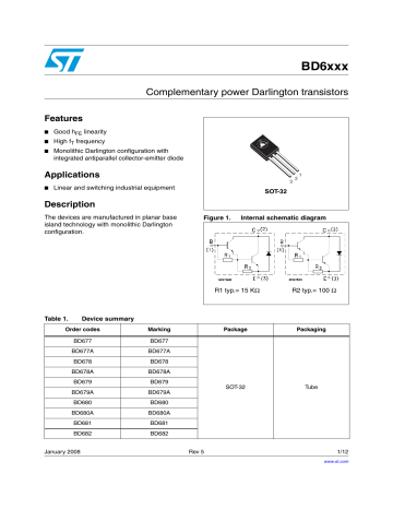 STMicroelectronics BD682 Datasheet | Manualzz