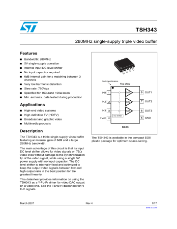 STMicroelectronics TSH343 Datasheet | Manualzz