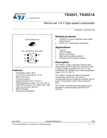 STMicroelectronics TS3021 Datasheet | Manualzz