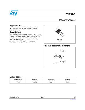 STMicroelectronics TIP32C Datasheet | Manualzz