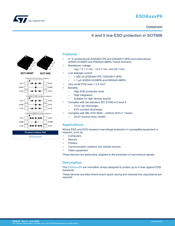 STMicroelectronics ESDAxxxP6 Datasheet | Manualzz