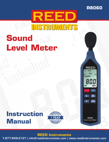 REED R8060 Sound Level Meter Instruction manual | Manualzz