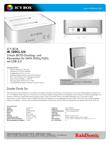 ICY BOX IB-120CL-U3 Datenblatt | Manualzz