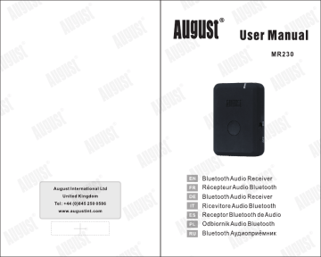 August MR230 Bluetooth Audio Receiver User Manual | Manualzz