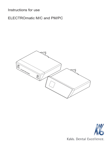 KaVo ELECTROmatic - Plus Instructions for Use | Manualzz