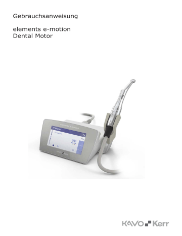 KaVo Elements e-motion Dental Motor Bedienungsanleitung | Manualzz