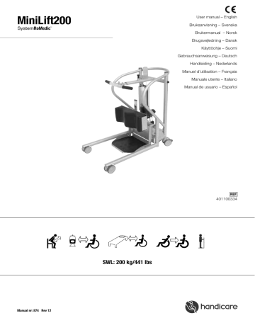 Handicare MiniLift Sit-to-Stand Benutzerhandbuch | Manualzz