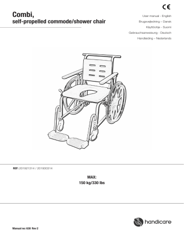 Handicare Combi Commode/Shower Chair User Manual | Manualzz