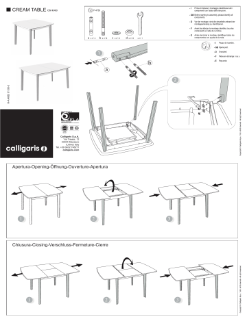 Calligaris CREAM TABLE CS4063-R 160 table Assembly Manual | Manualzz