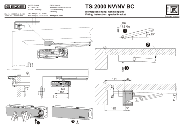 GEZE TS 2000 NV Overhead door closer Installation instructions | Manualzz