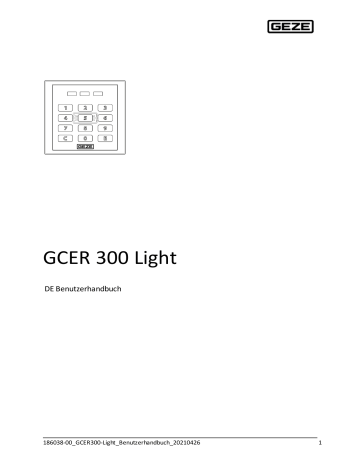 GEZE GCER 300 T Light Access control solution Bedienungsanleitung ...