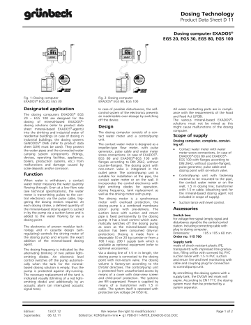 Grunbeck Dosing computer EXADOS® ES/EGS Data Sheet | Manualzz