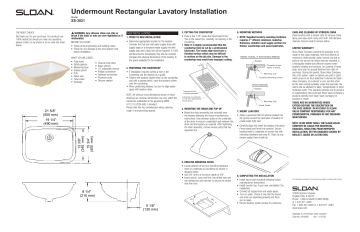 Sloan SS-3021 Sink Installation Instructions | Manualzz