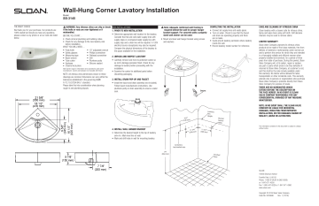 Sloan SS-3145 Sink Installation Instructions | Manualzz