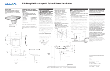Sloan SS-3X65 Sink Installation Instructions | Manualzz